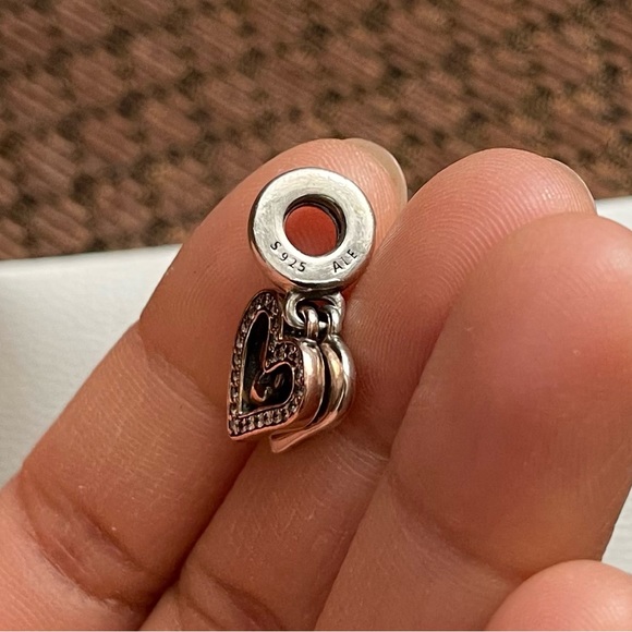 Pandora | Jewelry | Retired Pandora Sparkling Freehand Heart Dangle ...